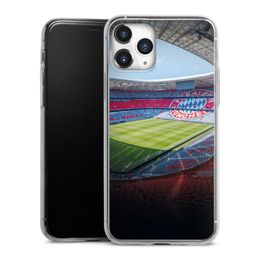 DeinDesign iPhone 11 Pro Handy Slim Case Silikon Handyh&uuml;lle transparent H&uuml;lle extra d&uuml;nn Fcb Stadium Fc Bayern M&uuml;nchen Silikon Slim Case