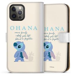 DeinDesign iPhone 12 Pro Max Handy Klapph&uuml;lle Handyh&uuml;lle aus Kunst Leder wei&szlig; Flip Case Lilo & Stitch Disney Official Licensed Product Sideflip mit Lasche