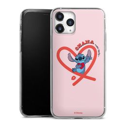 DeinDesign iPhone 11 Pro Handy Slim Case Silikon Handyh&uuml;lle transparent H&uuml;lle extra d&uuml;nn Heart Lilo & Stitch Disney Silikon Slim Case