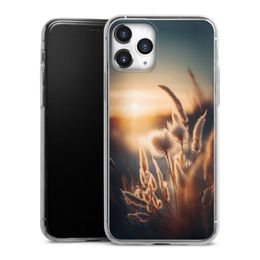 DeinDesign iPhone 11 Pro Handy Slim Case Silikon Handyh&uuml;lle transparent H&uuml;lle extra d&uuml;nn Sun Nature Pampasgras Silikon Slim Case