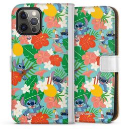 DeinDesign iPhone 12 Pro Max Handy Klapph&uuml;lle Handyh&uuml;lle aus Kunst Leder wei&szlig; Flip Case Lilo & Stitch Movie Disney Sideflip mit Lasche