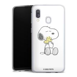 DeinDesign Galaxy A40 Handy Silikon H&uuml;lle Case transparent Handyh&uuml;lle Snoopy Love Peanuts Silikon Case