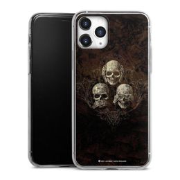 DeinDesign iPhone 11 Pro Handy Slim Case Silikon Handyh&uuml;lle transparent H&uuml;lle extra d&uuml;nn Gothic Art Skulls Silikon Slim Case