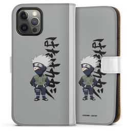 DeinDesign iPhone 12 Pro Max Handy Klapph&uuml;lle Handyh&uuml;lle aus Kunst Leder wei&szlig; Flip Case Official Licensed Product Naruto Shippuden Kakashi Sideflip mit Lasche
