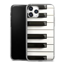 DeinDesign iPhone 11 Pro Handy Slim Case Silikon Handyh&uuml;lle transparent H&uuml;lle extra d&uuml;nn Piano Music Klavier Silikon Slim Case