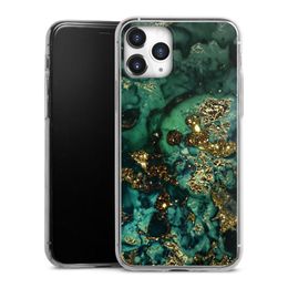 DeinDesign iPhone 11 Pro Handy Slim Case Silikon Handyh&uuml;lle transparent H&uuml;lle extra d&uuml;nn Marble Muster Glitzer Silikon Slim Case