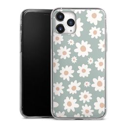 DeinDesign iPhone 11 Pro Handy Slim Case Silikon Handyh&uuml;lle transparent H&uuml;lle extra d&uuml;nn Flowers Daisy Muster Silikon Slim Case