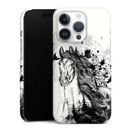 DeinDesign iPhone 14 Pro Handy Premium Case Smartphone Handyh&uuml;lle Schutzh&uuml;lle matt Horse Drawing Horseback Riding Premium Case