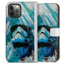 DeinDesign iPhone 12 Pro Max Handy Klapph&uuml;lle Handyh&uuml;lle aus Kunst Leder wei&szlig; Flip Case Colourful Stormtrooper Star Wars Sideflip mit Lasche