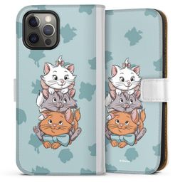 DeinDesign iPhone 12 Pro Max Handy Klapph&uuml;lle Handyh&uuml;lle aus Kunst Leder wei&szlig; Flip Case Disney Aristocats Cat Sideflip mit Lasche