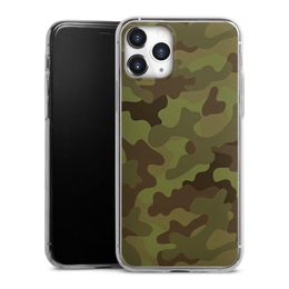 DeinDesign iPhone 11 Pro Handy Slim Case Silikon Handyh&uuml;lle transparent H&uuml;lle extra d&uuml;nn Camouflage Tarnmuster Army Silikon Slim Case