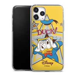 DeinDesign iPhone 11 Pro Handy Slim Case Silikon Handyh&uuml;lle transparent H&uuml;lle extra d&uuml;nn Donald Duck Disney Official Licensed Product Silikon Slim Case