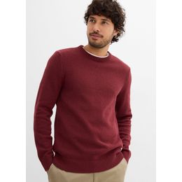 bonprix Feinstrickpullover mit recycelter Baumwolle, rot, mit Baumwolle
