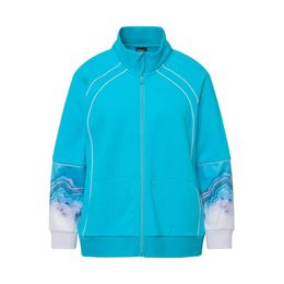 Ulla Popken Zip-Up Hoodie female Blue size 54-56