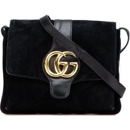 Gucci Hobo Bags - Medium Suede Arli Crossbody - Gr. unisize - in Schwarz - f&uuml;r Damen