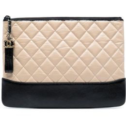 Chanel Clutches - Medium Aged Calfskin Gabrielle O Case Clutch - Gr. unisize - in Braun - f&uuml;r Damen