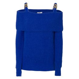 Influencer Pullover Damen Gr&ouml;&szlig;e M royalblau / gelb