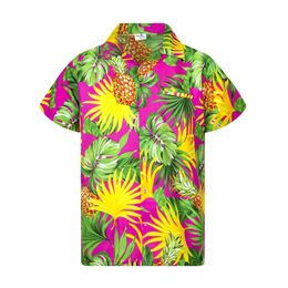 King Kameha Shirt 'Pineapple Leaves' male Pink size M