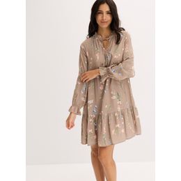 bonprix Tunika-Kleid aus reiner Viskose, braun