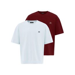 Cool Hill Shirt Herren Gr&ouml;&szlig;e M pastellblau / bordeaux / dunkelrot / schwarz
