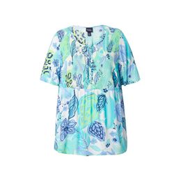 Ulla Popken Bluse Damen Gr&ouml;&szlig;e XXL/XXXL blau / aqua / offwhite