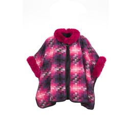 OSHA Cape Damen Gr&ouml;&szlig;e M lila / pink / rosa / schwarz