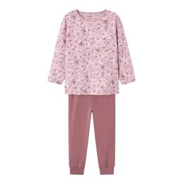 name it Schlafanzug M&auml;dchen Gr&ouml;&szlig;e 98/104 lila / mauve / beere