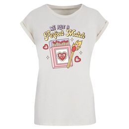 F4NT4STIC T-Shirt 'We Are A Perfect Match Love' Damen Gr&ouml;&szlig;e S sand / gelb / rosa / hellrot
