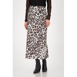 monari Damen Satinrock "Rock Leo Allover Satin"schwarz gemustert, Gr. 44, animal-print, gemustert, mehrfarbig, Satin, Obermaterial: 96% Polyester, 4%