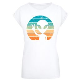 F4NT4STIC Shirt 'Alien Piece Sonnenuntergang' female White size XXXL