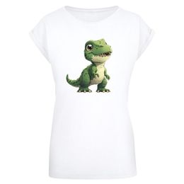 F4NT4STIC Shirt 'S&uuml;&szlig;er gr&uuml;ner Dino' female White size XXXL