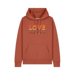 Watapparel Sweatshirt 'Love always wins' male Orange size S