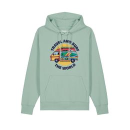 Watapparel Sweatshirt ' Travel and surf ' Herren Gr&ouml;&szlig;e XXL mint / mischfarben