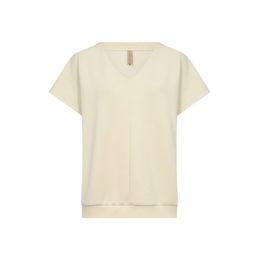 soyaconcept Damen Kurzarmhemd "Soya Concept T-Shirt SC-BANU 244"1620 cream, Gr. XS, Obermaterial: 48% Modal, 48% Polyester, 4% Elasthan, Hemden