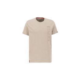 Herren T-Shirt "Embroidery T-Shirt", beige, Gr. M, Alpha Industries, Obermaterial: 100% Baumwolle, Shirts