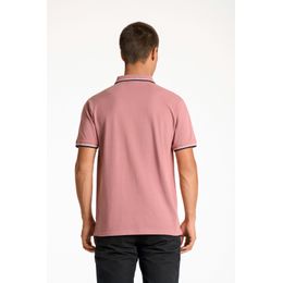 LINDBERGH Herren Poloshirt, rosa, Gr. S, unifarben, Piqu&eacute;, Obermaterial: 100% Baumwolle, Shirts, mit Logo-Stickerei und abgesetzten B&uuml;ndchen