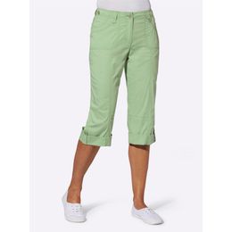 Casual Looks Damen Caprihose, gr&uuml;n, Gr. 40, unifarben, 98% Baumwolle, 2% Elasthan, Hosen