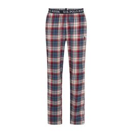U.S. Polo Assn. Pyjamahose 'Charly' Herren Gr&ouml;&szlig;e M beige / taubenblau / rot