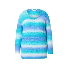 MIAMODA Pullover Damen Gr&ouml;&szlig;e 6XL azur / dunkelblau / wei&szlig;