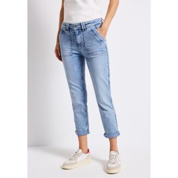 Street One Damen Gerade Jeansultra bleach random washed, Gr. 31, unifarben, Web, 81% Baumwolle, 16% Polyester, 3% Elasthan, Jeans, aus Baumwolle mit
