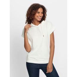 Casual Looks Damen Kapuzenshirt "Kapuzen-Shirt", beige, Gr. 48, unifarben, 50% Baumwolle, 50% Polyester, Shirts