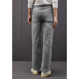 Street One Damen Weite Jeanslight grau random washed, Gr. 32, unifarben, Denim/Jeans, Obermaterial: 63% Baumwolle, 25% Polyester, 10% Viskose, 2%