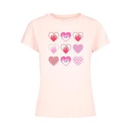 F4NT4STIC T-Shirt 'Internationaler Frauentag: Herzen In Flam' Damen Gr&ouml;&szlig;e M pink / hellpink / rot