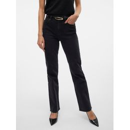 V&eacute;ro Moda VERO MODA Damen Gerade Jeans "VMTESSA HR STRAIGHT JEANS LI134 GA NOOS", schwarz, Gr. 27, unifarben, Denim/Jeans, Obermaterial: 99% Baumwolle, 1%