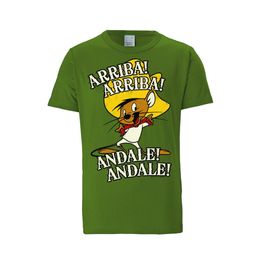 logoshirt T-Shirt 'Speedy Gonzales' Herren Gr&ouml;&szlig;e S braun / gelb / gr&uuml;n / wei&szlig;