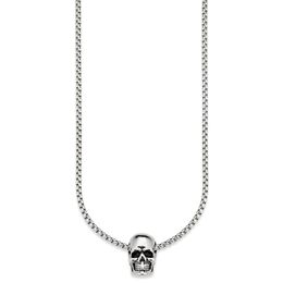 Kette mit Anh&auml;nger Bruno Banani "Schmuck Geschenk Halskette Scull Totenkopf Venezianerkette", silber (edelstahlfarben), Halsketten, Herren, Edelstahl, L: 55 B: 3mm, B:3mm