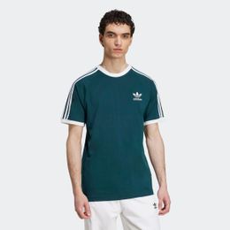 T-Shirt adidas originals "3-STRIPES TEE", Damen, Gr. XXL, aurora ivy, wei&szlig;, Obermaterial: 100% Baumwolle, normal, Rundhals, Shirts T-Shirt, schmale Passform, Kurzarm, mit kontrastierendem Saum, aus Baumwolle
