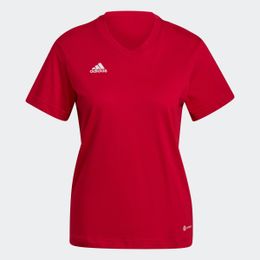 Trainingsshirt adidas Performance "ENT22 TEE W", Damen, Gr. XS, rot (team power rot 2), Obermaterial: 100% Baumwolle, normal, V-Ausschnitt, Shirts, mit V-Ausschnitt, Kurzarm, sportlicher Stil, aus Baumwolle