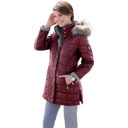 CR&Eacute;ATION L Damen Steppjacke mit Rei&szlig;verschluss-Seitenschlitzen bordeaux Gr&ouml;&szlig;e 36