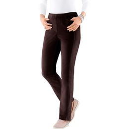 CR&Eacute;ATION L Damen Schlupfhose mit optisch streckender Ziernaht schokobraun Gr&ouml;&szlig;e 23